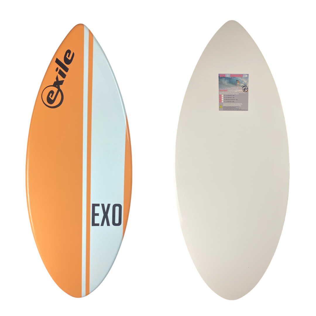Blemished Large (52") EX0 E-Glass Epoxy Skimboard – Vertical Stripe | Exile Skimboards