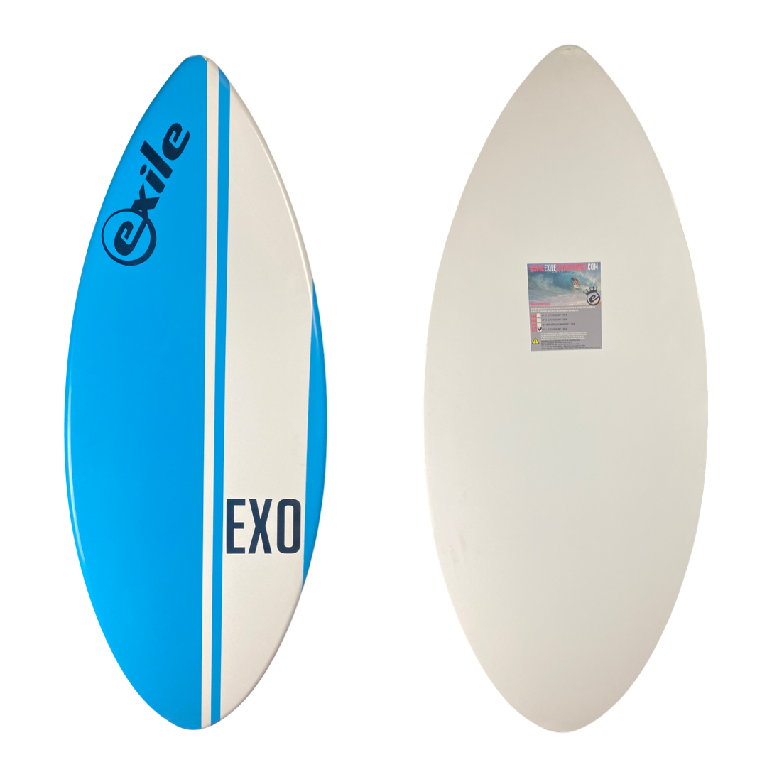 Blemished Large (52") EX0 E-Glass Epoxy Skimboard – Vertical Stripe | Exile Skimboards