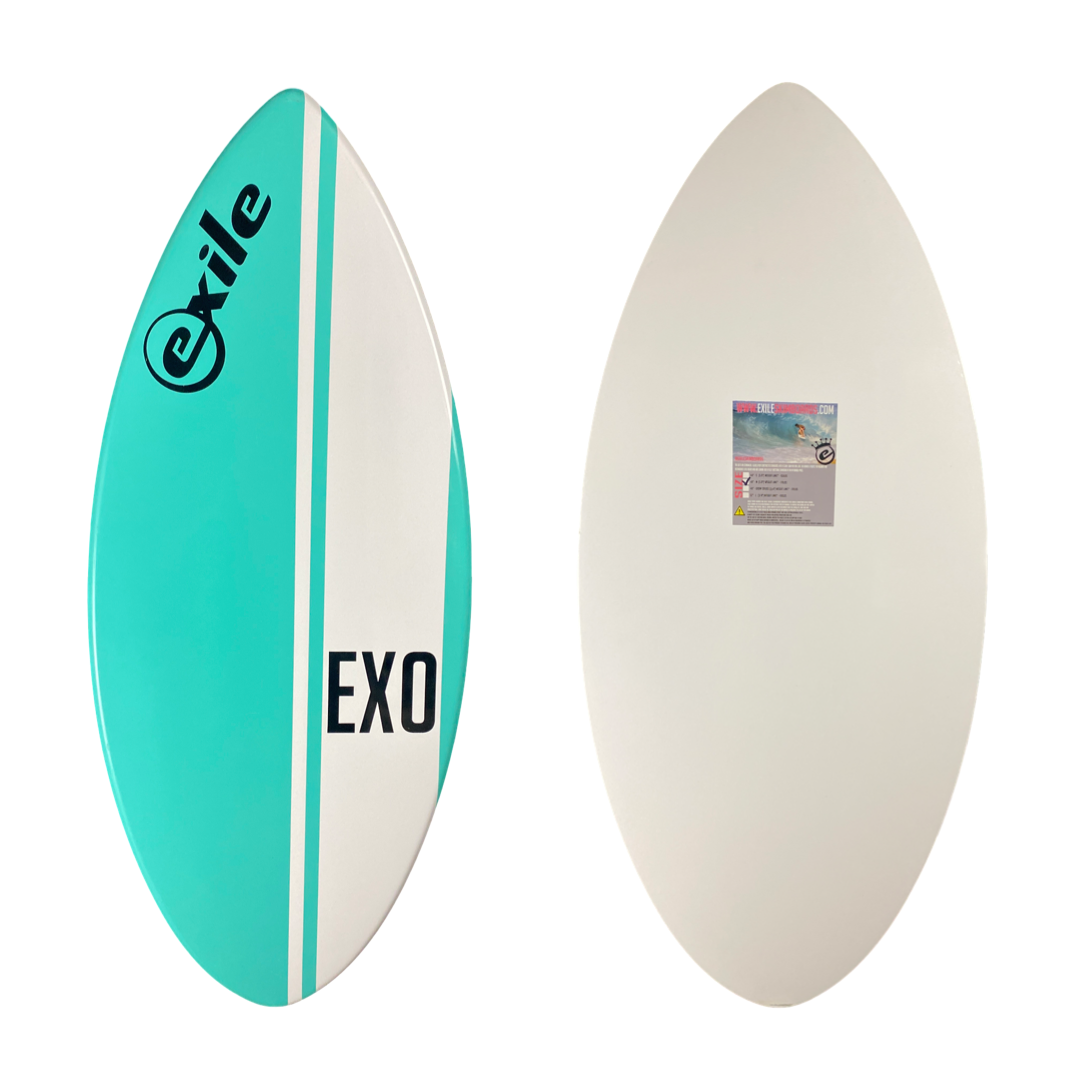 Blemished Medium (48") EX0 E-Glass Epoxy Skimboard – Vertical Stripe | Exile Skimboards