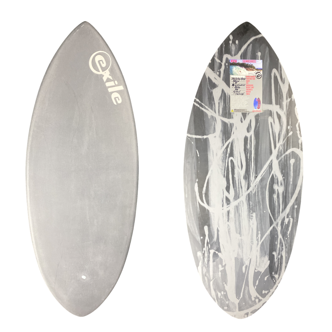 Hybrid Carbon Skimboard Medium 5/8'' - Gray | Exile Skimboards