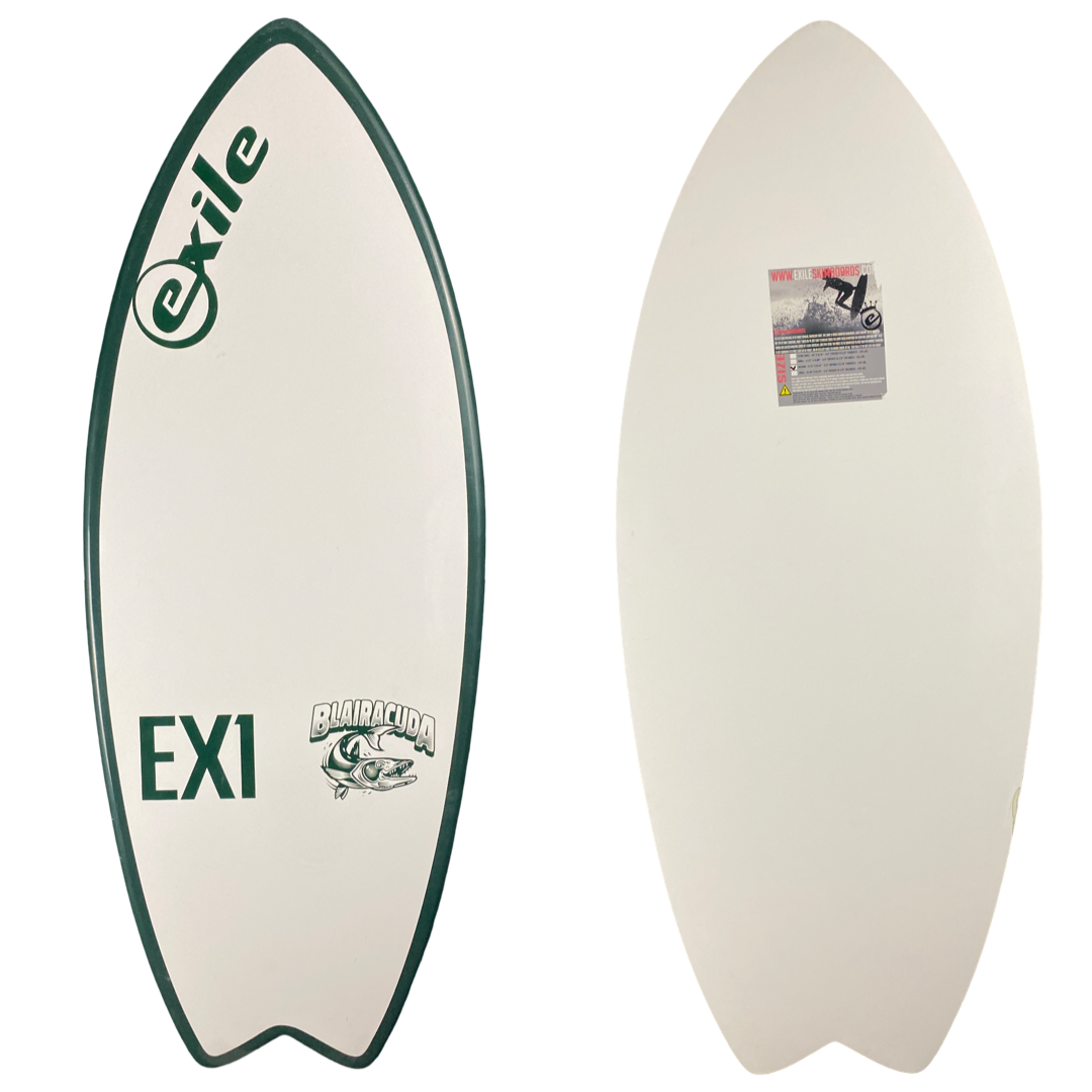 BLEMISHED Blairacuda™ EX1 Skimboard - White w/ Maroon Rails | Exile ...