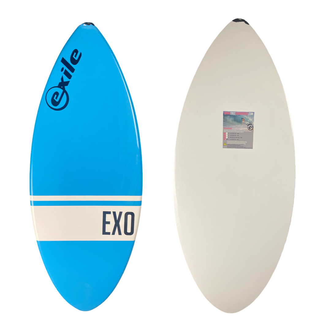 Blemished Large (52") EX0 E-Glass Epoxy Skimboard – Horizontal Stripe | Exile Skimboards