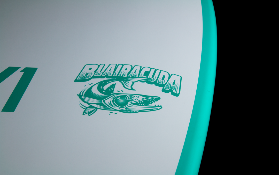 Blairacuda™ EX1 Skimboard - White w/ Black Rails | Exile Skimboards