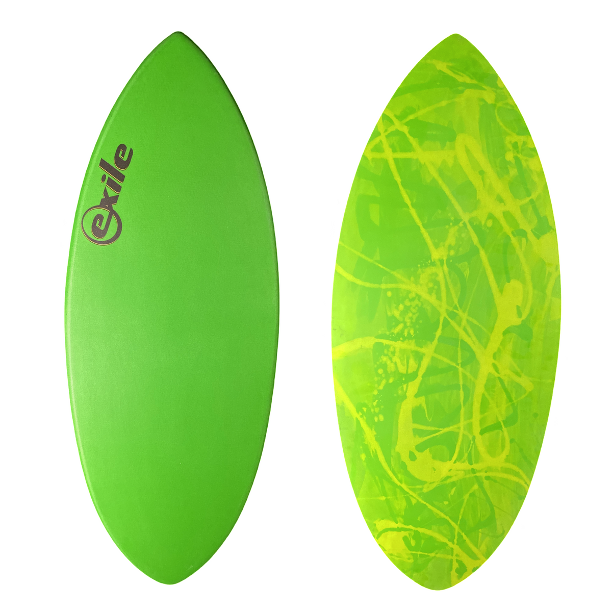 Hybrid Carbon Skimboard Large 5/8" - Green & Lime Marble | Exile Skimboards