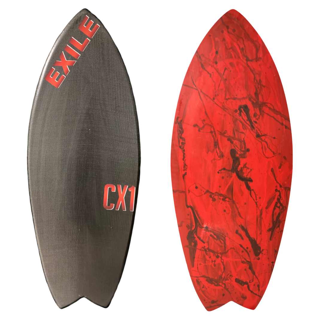 Large CX1 Blairacuda™ Carbon Skimboard - Red | Exile Skimboards