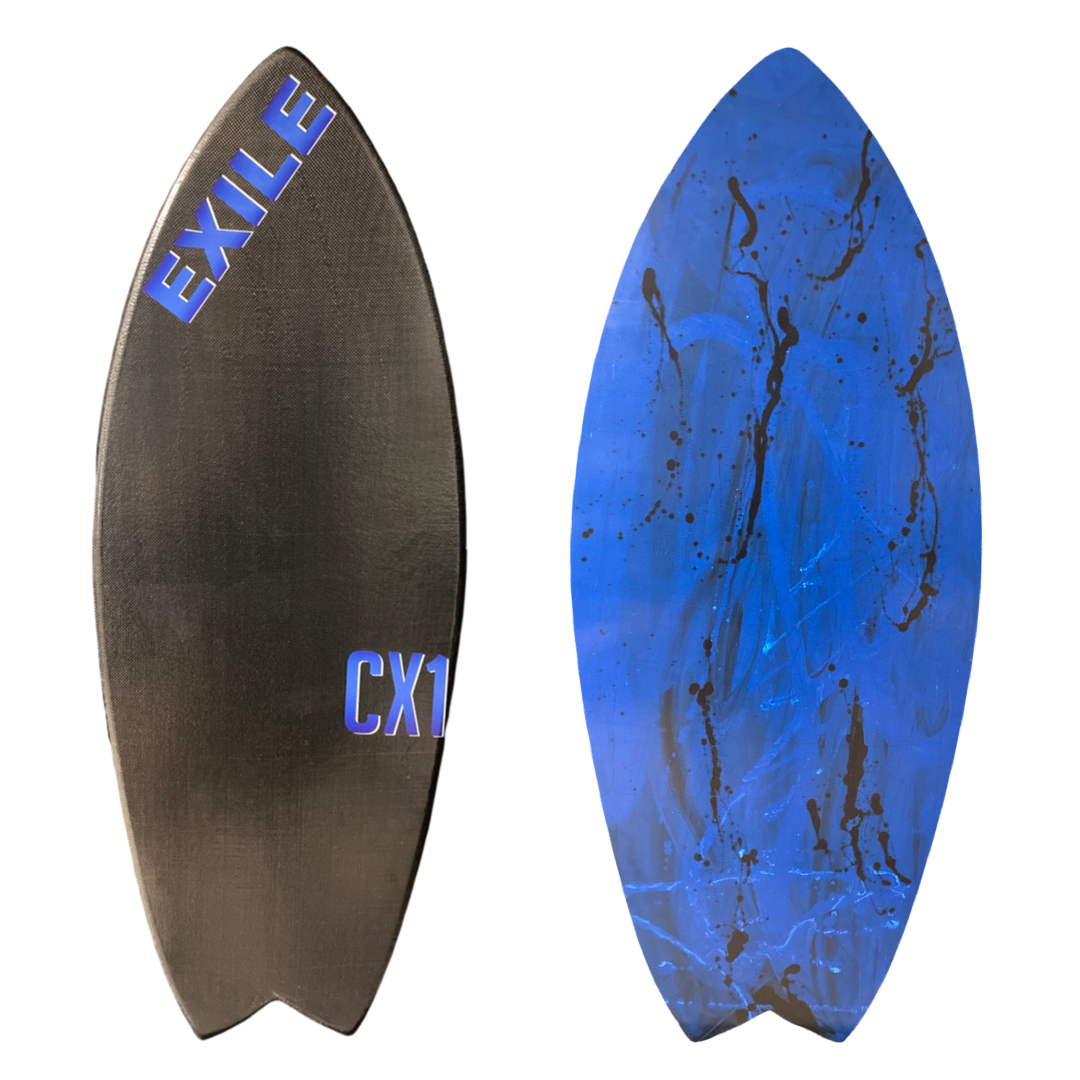 Medium CX1 Blairacuda™ Carbon Skimboard - Blue | Exile Skimboards