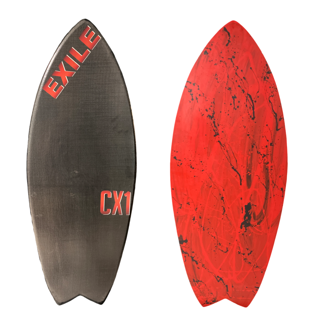 Medium CX1 Blairacuda™ Carbon Skimboard - Red | Exile Skimboards