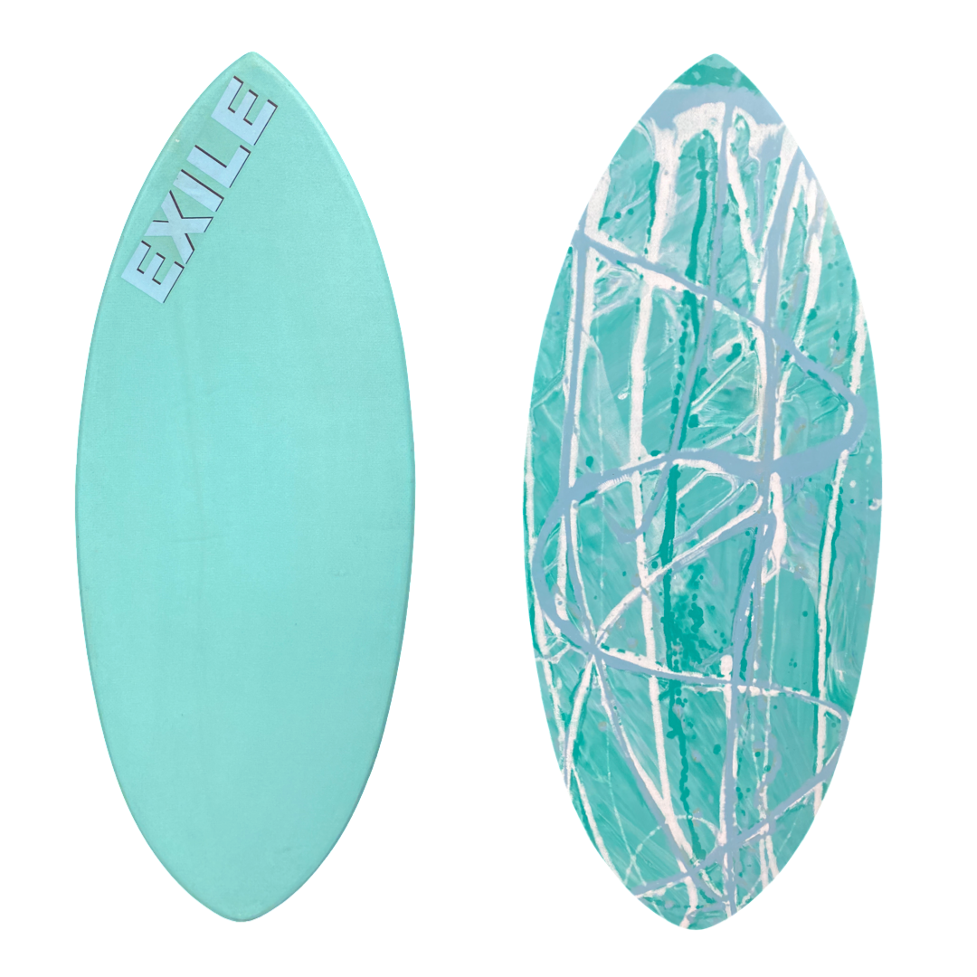 Hybrid Carbon Skimboard Large 3/4'' - Tiffany Blue | Exile Skimboards